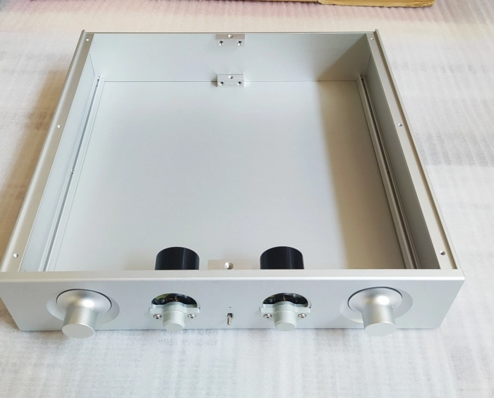 320 Dual VU meter silver full aluminum preamp chassis HIFI DIY ...