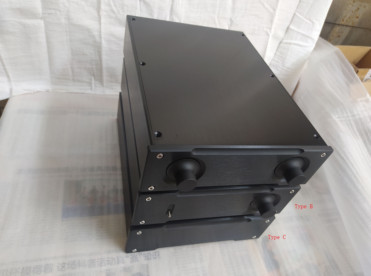 JY New black full aluminum alloy amplifier chassis 2307 HIFI DIY preamp ...