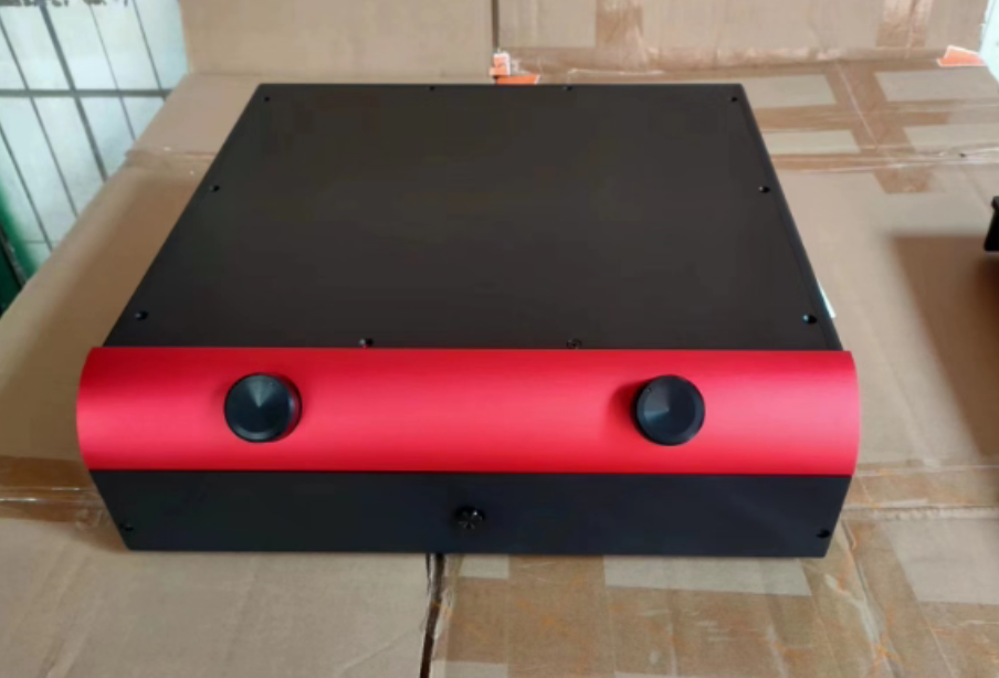 Big space Black and red all aluminum power amplifier chassis tube ...