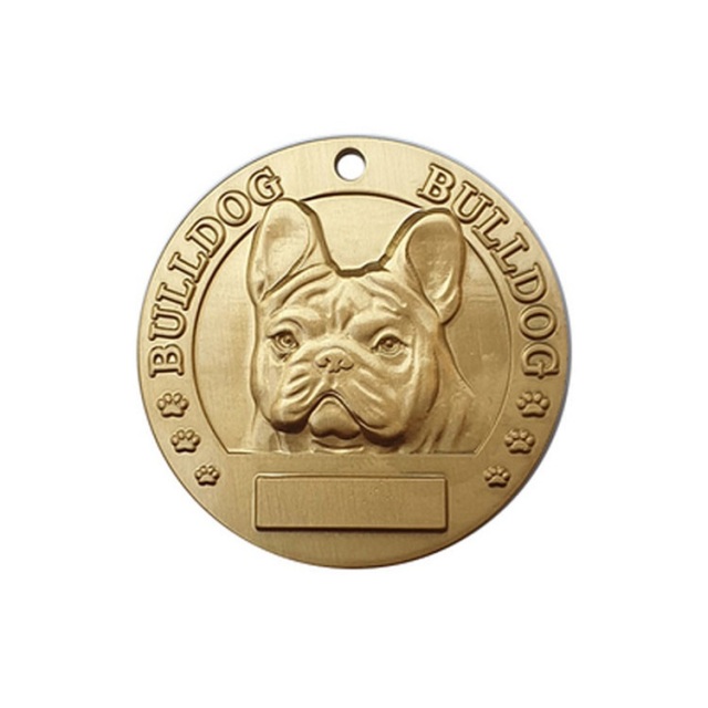 custom die casting dog tag bulldog
