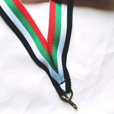 custom lanyard red green black stripes