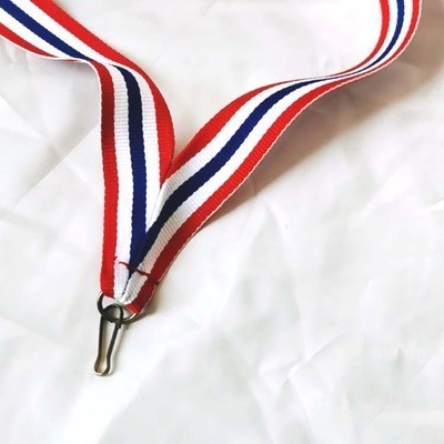 custom lanyard red white stripes