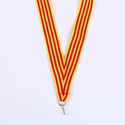 custom lanyard yellow red stripes