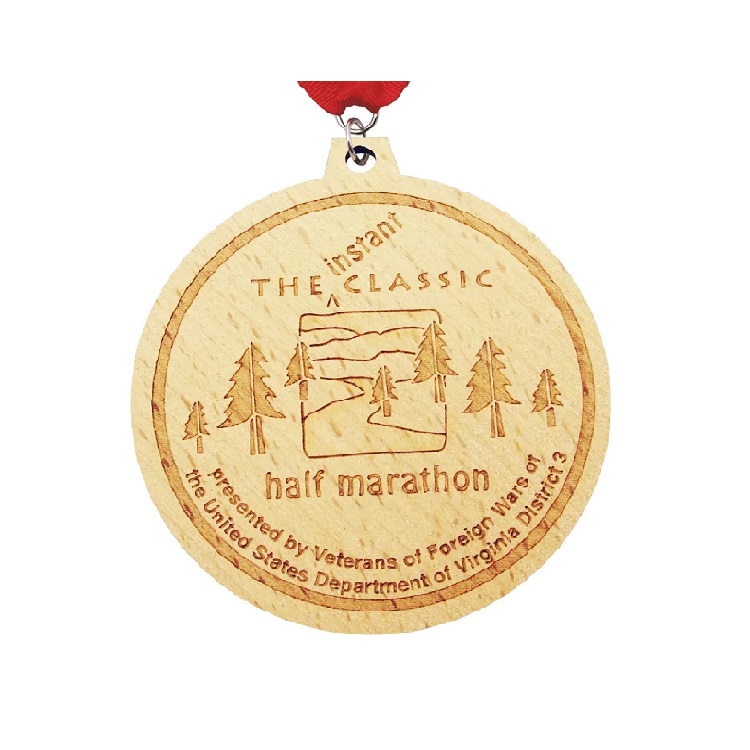 custom classic wood medals