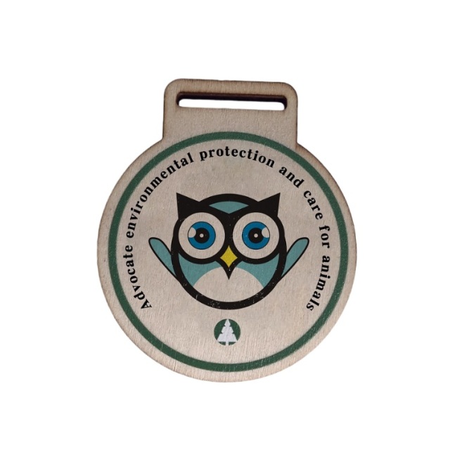 custom natural wood medals