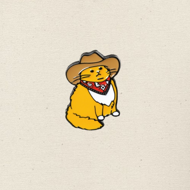 custom lapel pins cowboy cat