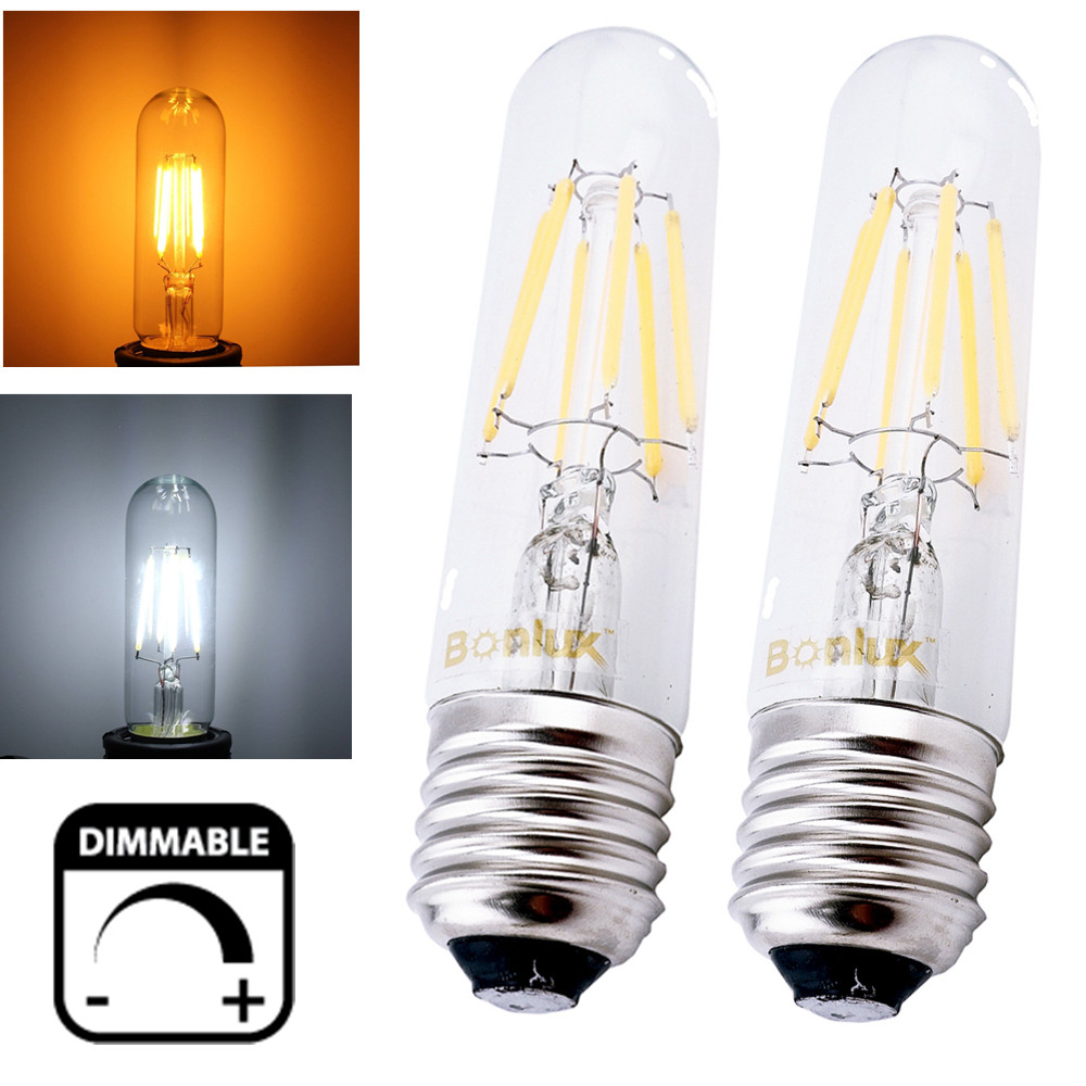 Dimmable T10 Tubular LED Filament Light Bulb E26 Vintage Edison Bulb ...