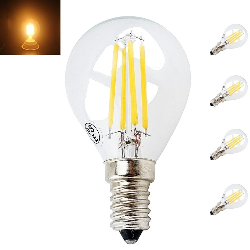 4W G45 E14 LED Filament SES LED Filament Mini Globe Bulb Small Edison ...