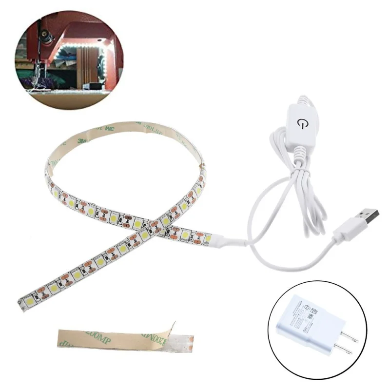 Sewing Machine Adhesive LED Lighting Strips with Touch Dimmer 5V USB ...