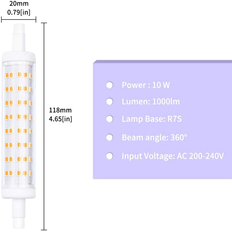10W R7s LED Linear Light Bulb 118mm Floodlight 80W R7s J118 Halogen ...