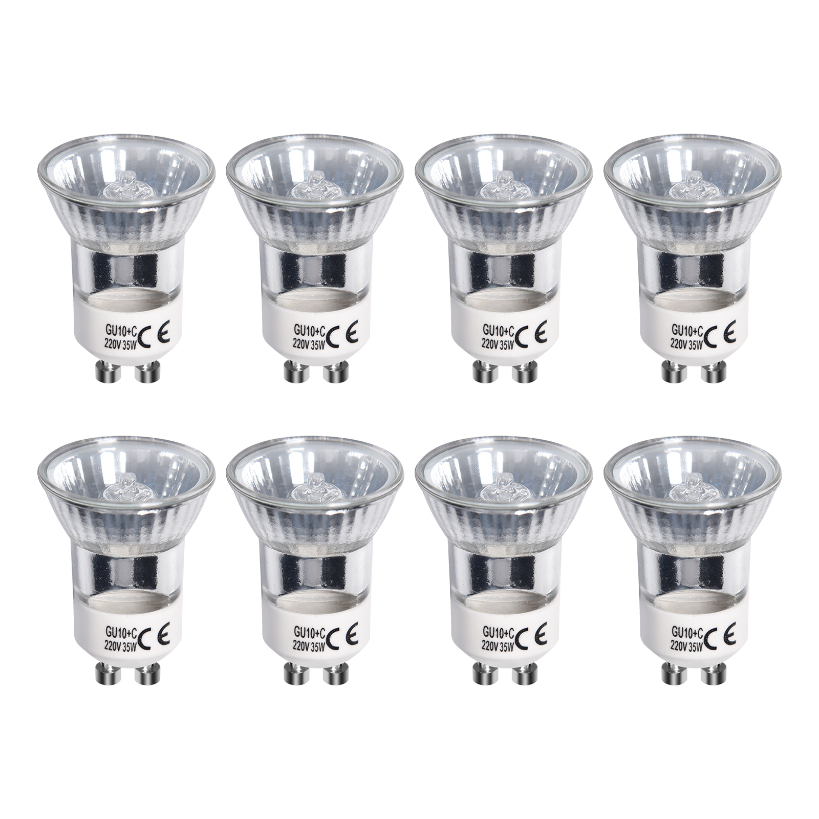 Mini 35W GU10 Halogen Bulbs 200-240V (8 packs)