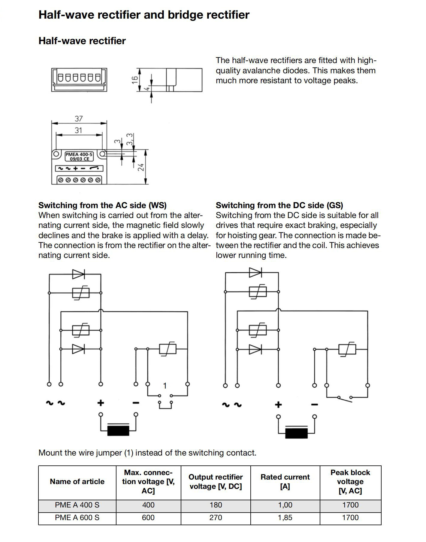 Anzhou PME 500-S Half-wave rectifier PME-500S Output Rectifier Voltage ...