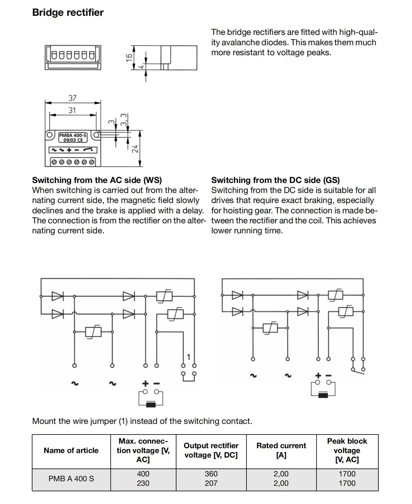 Anzhou PME 400-S Half-wave rectifier PME-400S Output Rectifier Voltage ...