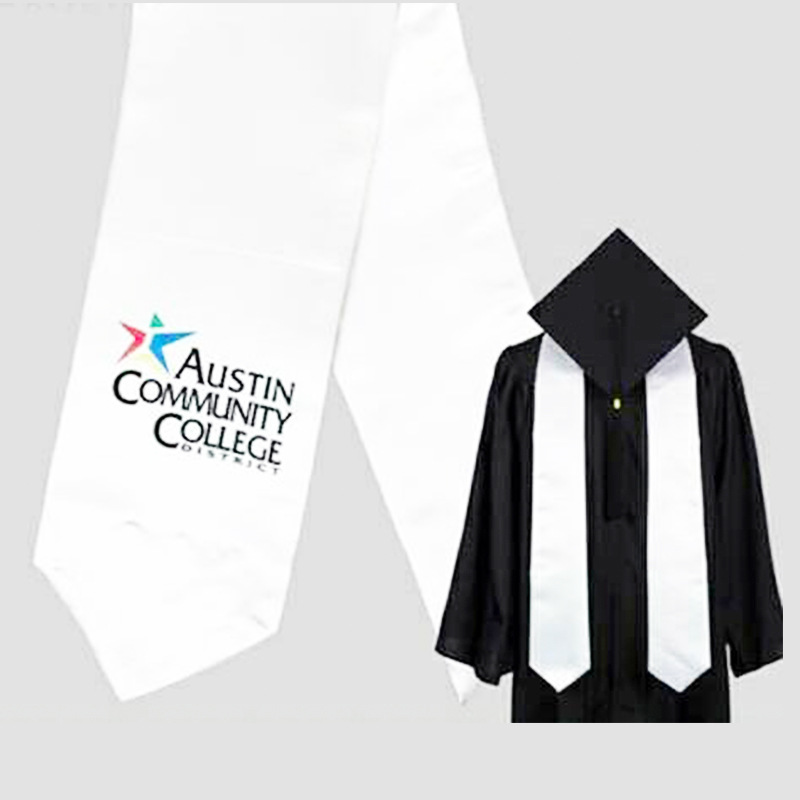 China RTS Graduation Stole Sublimation Blanks Satin White