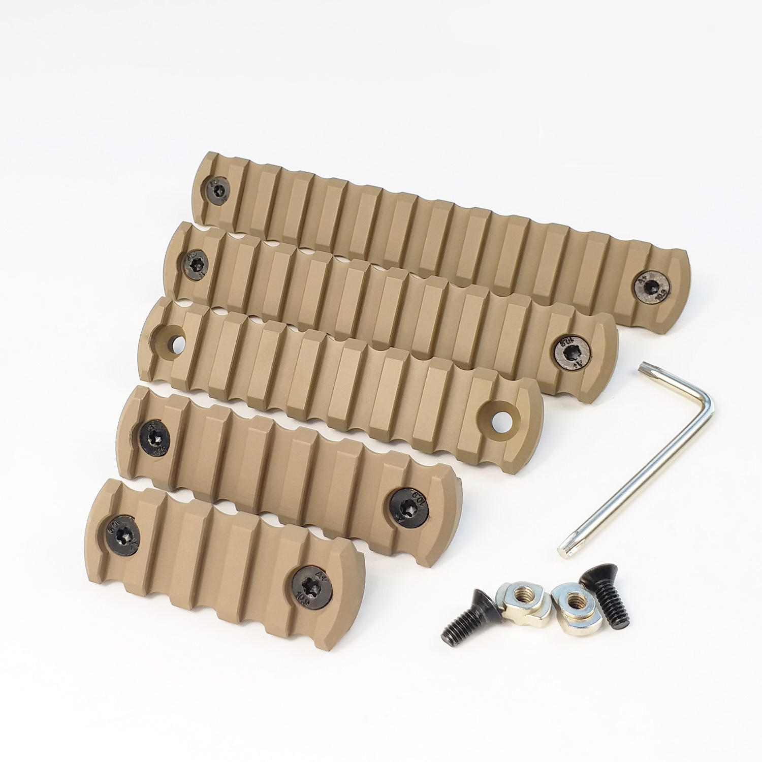 Picatinny Aluminum Rail Section For M-Lok Handguards Tan color