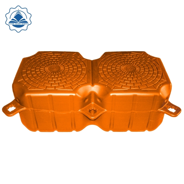 Orange Modular Floating Dock Double Pontoon Cube