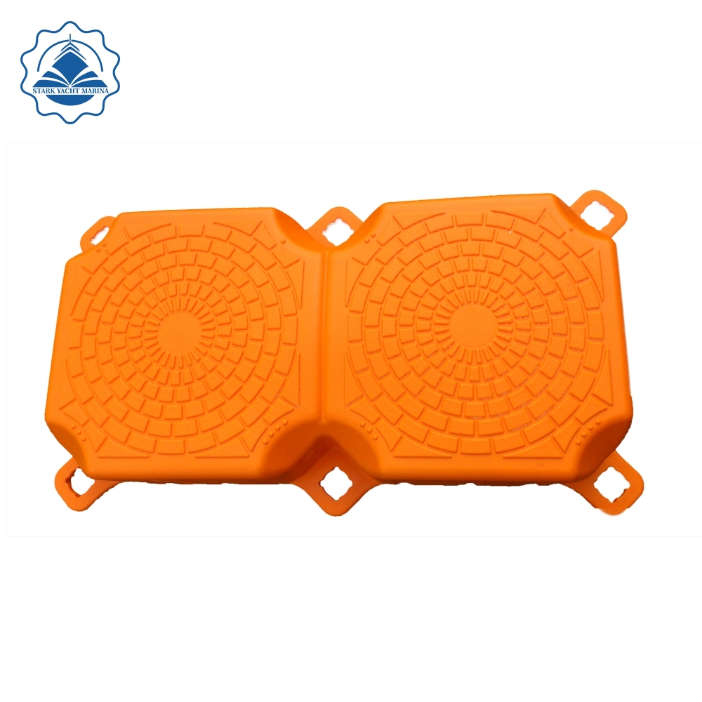 Orange Modular Floating Dock Double Pontoon Cube