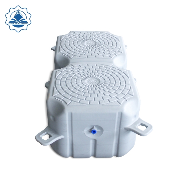 White Modular Floating Dock Double Pontoon Cube