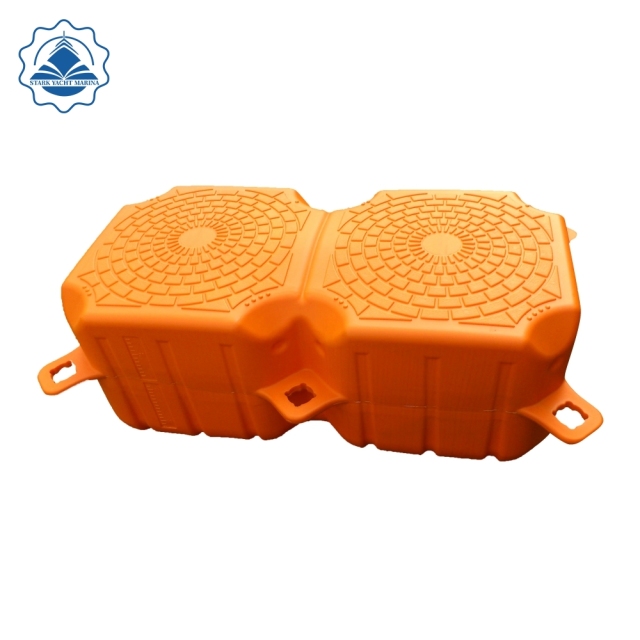 Orange Modular Floating Dock Double Pontoon Cube