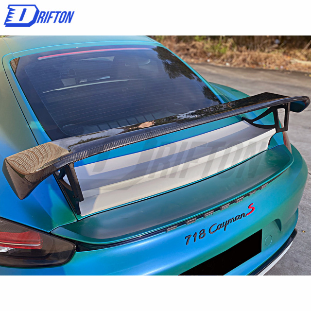 TechArt Style Carbon Fiber Rear Spoiler For Porsche 718 Cayman Boxster ...
