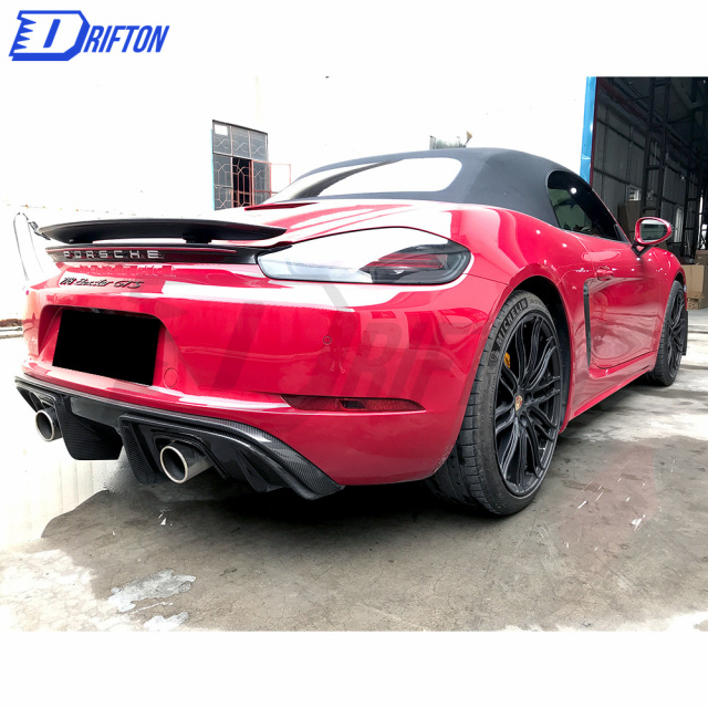 Dry Carbon Fiber Rear Spoiler For Porsche 718 Boxster Spyder 2016-2019