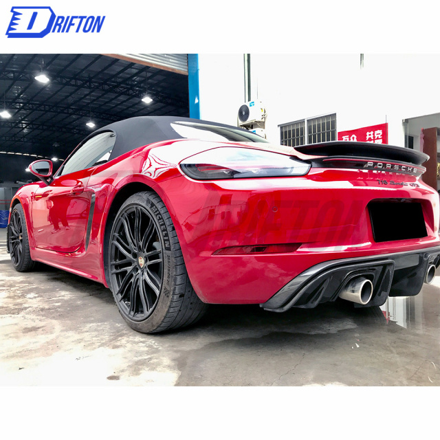 Dry Carbon Fiber Rear Spoiler For Porsche 718 Boxster Spyder 2016-2019