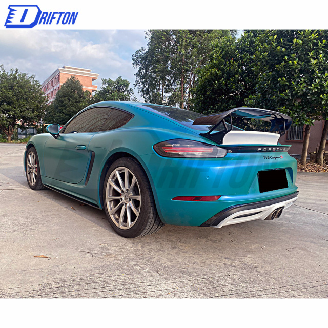 TechArt Style Carbon Fiber Rear Diffuser For Porsche 718 Cayman Boxster ...