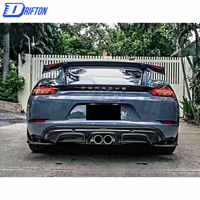 ARMA Style Carbon Fiber Rear Splitter For Porsche 718 Cayman Boxster ...
