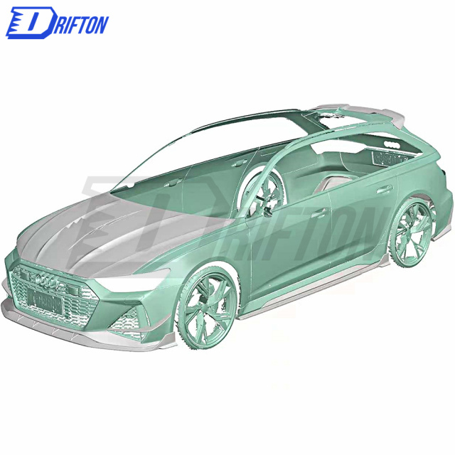 PT Style Dry Carbon Fiber Roof Spoiler For Audi RS6 RS7 2015-2019