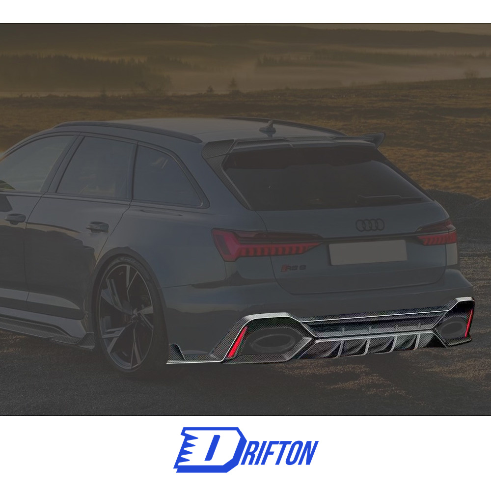 PT Style Dry Carbon Fiber Rear Diffuser For Audi RS6 RS7 2015-2019