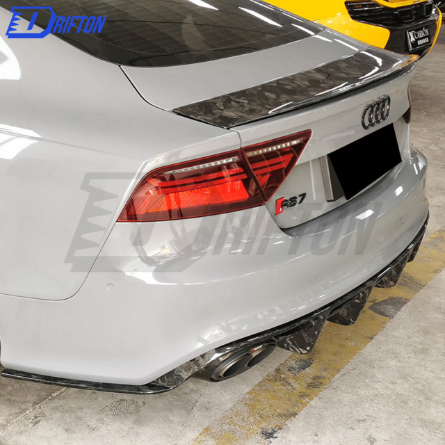 WS Style Dry Forged Carbon Fiber Rear Spoiler For Audi RS7