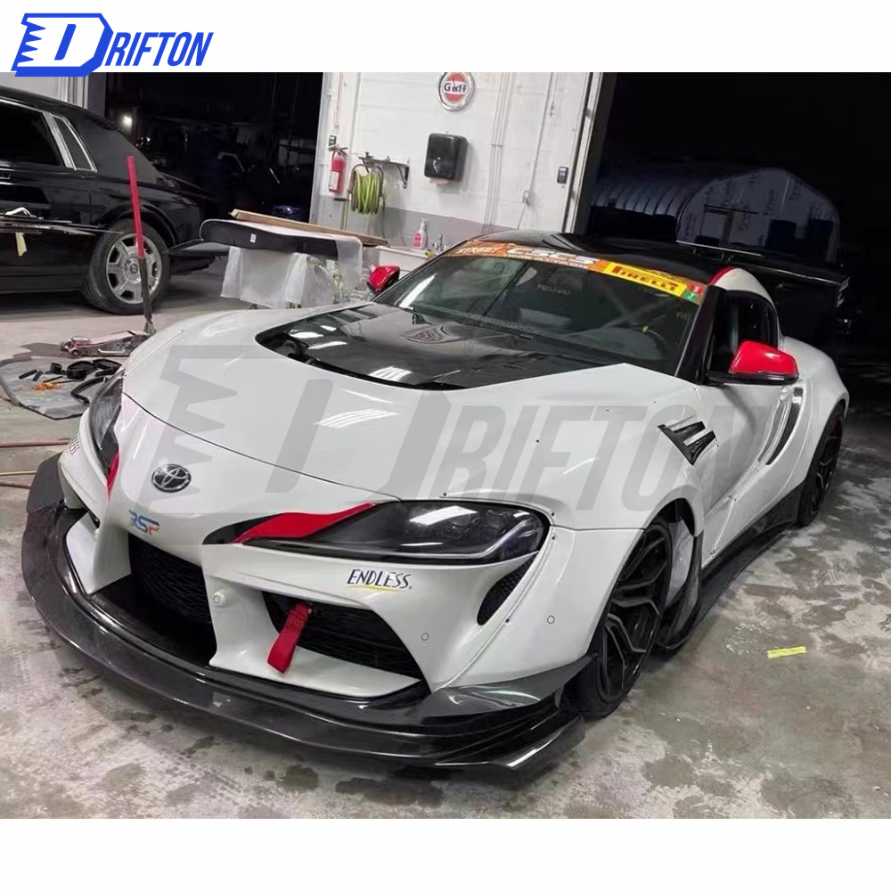 Varis-Style Carbon Fiber Front Bumper Canards For Toyota Supra A90 2019 ...
