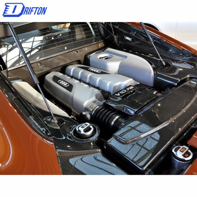 Dry Carbon Fiber Replacement Engine Bay Set For Audi R8 V8 V10 2007-2015