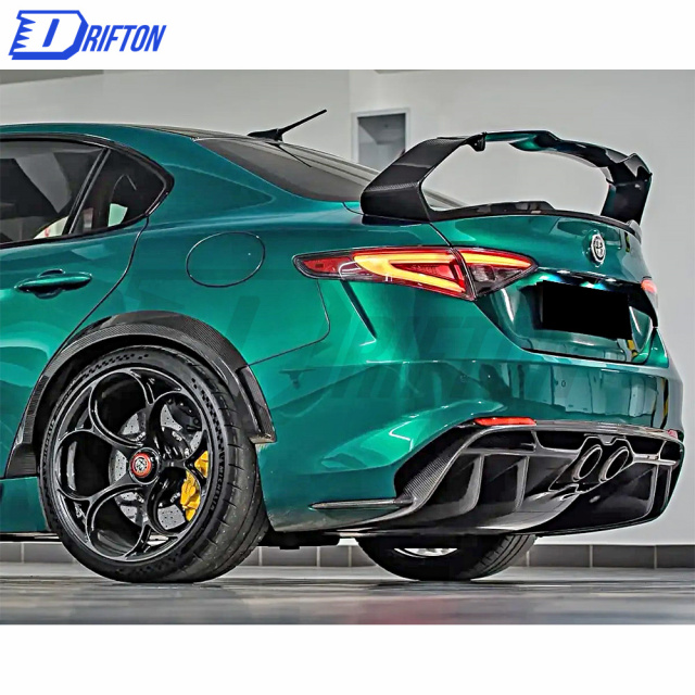 GTAM Style Half Carbon Fiber Rear Bumper For Alfa Romeo Giulia 2016-2023