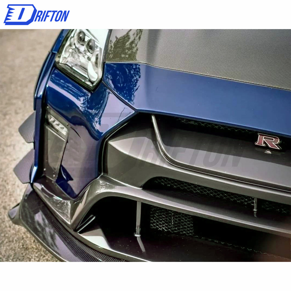 Varis MY19 Style Partial Carbon Fiber Front Bumper For Nissan R35 GTR ...