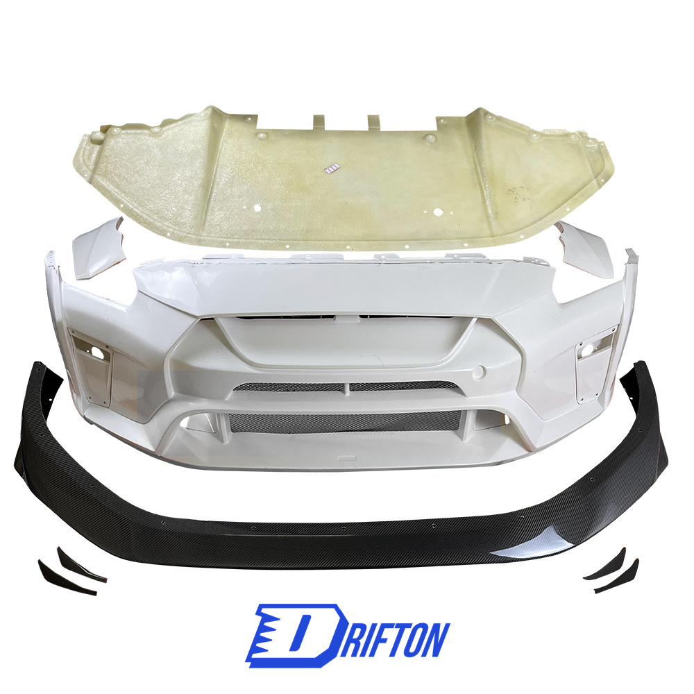 Varis MY19 Style Glass Fiber Front Bumper With Carbon Fiber Front Lip ...