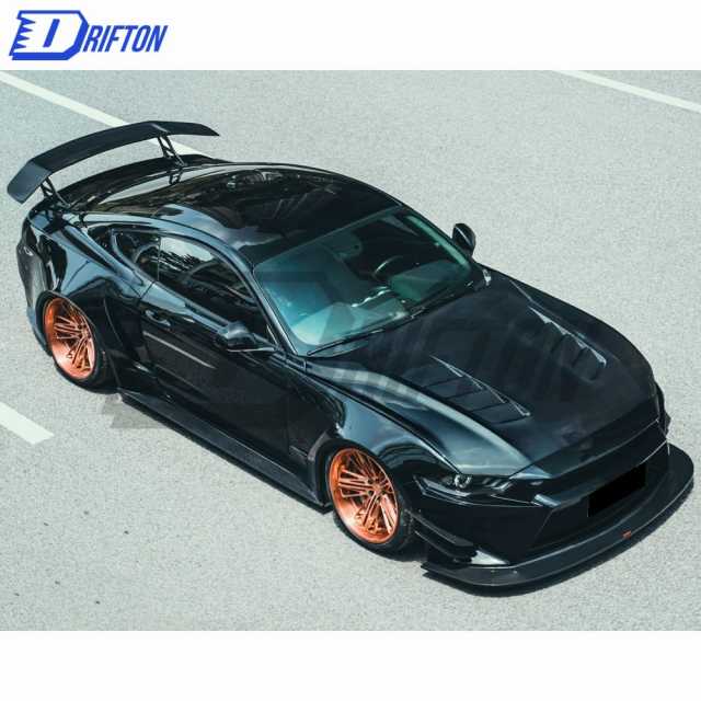 CMST Style Carbon Fiber Front Bumper Canards For Ford Mustang 2018-2023