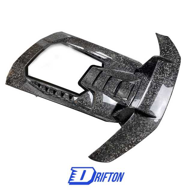 Performance Style Dry Forged Carbon Fiber Rear Engine Hood & Spoiler ...