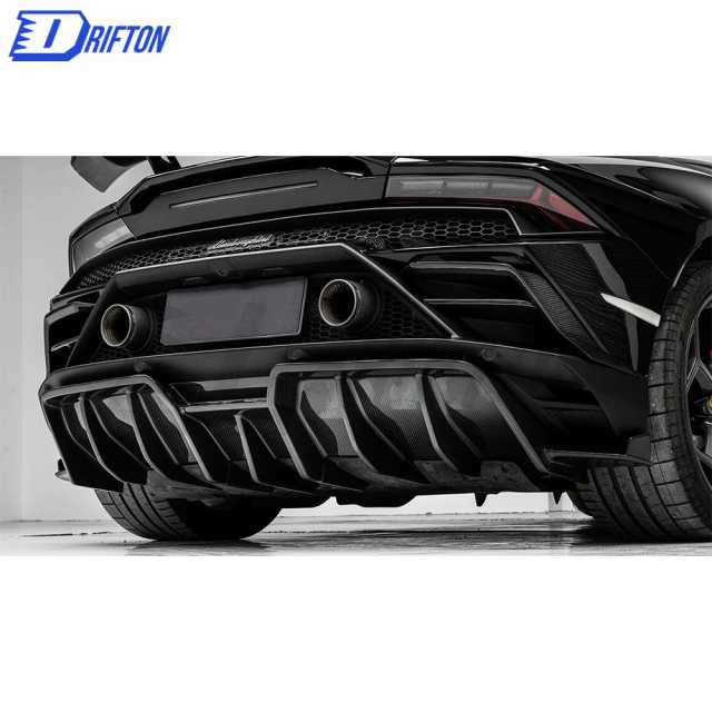 PT Style Dry Carbon Fiber Rear Bumper Trims For Lamborghini Huracan EVO