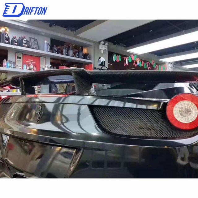 GT Style Carbon Fiber Rear Spoiler For Ferrari 458 Italy Speciale 2011-2016