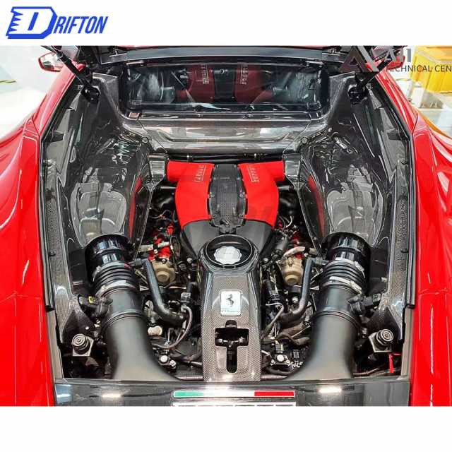 OEM Style Dry Carbon Fiber Engine Bay Set Cover Kits For Ferrari F8 ...