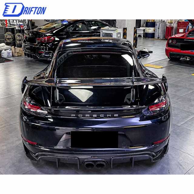 GT4RS Style Carbon Fiber Rear GT Spoiler For Porsche 718 Cayman Boxster ...