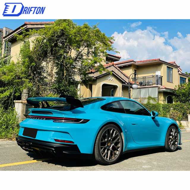 GT3 Style Dry Carbon Fiber Rear Spoiler & Engine Cover & Primed Rear ...