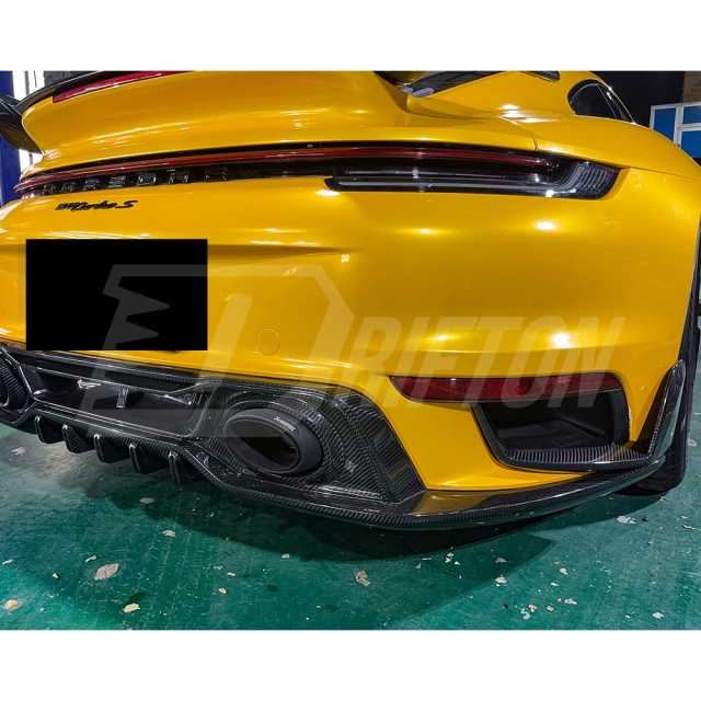 Techart Style Dry Carbon Fiber Rear Splitter For Porsche 911 992 Turbo ...
