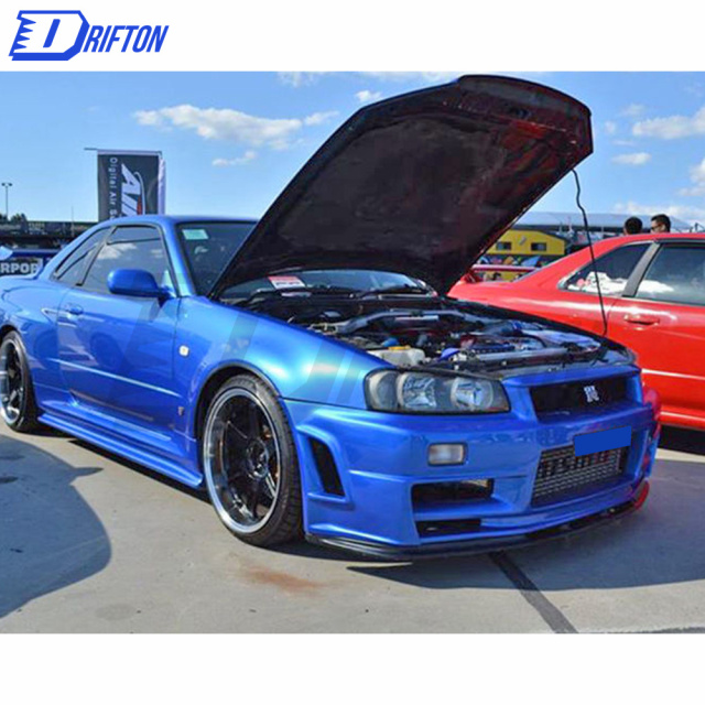 OEM Style Carbon Fiber Front Bumper Bottom Lip For Nissan R34 GTR 1998-2002