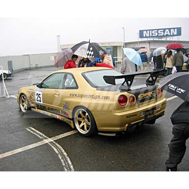Top Secret Style Carbon Fiber Gt Wing For Nissan R34 GTT GTR 1998-2002