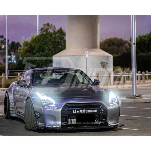 Front Bumper Headlight (Smoked Black) For Nissan R35 GTR 2008-2019