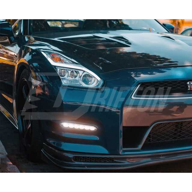 Front Bumper LED DRL Daytime Running Lights For Nissan R35 GTR 2012-2016