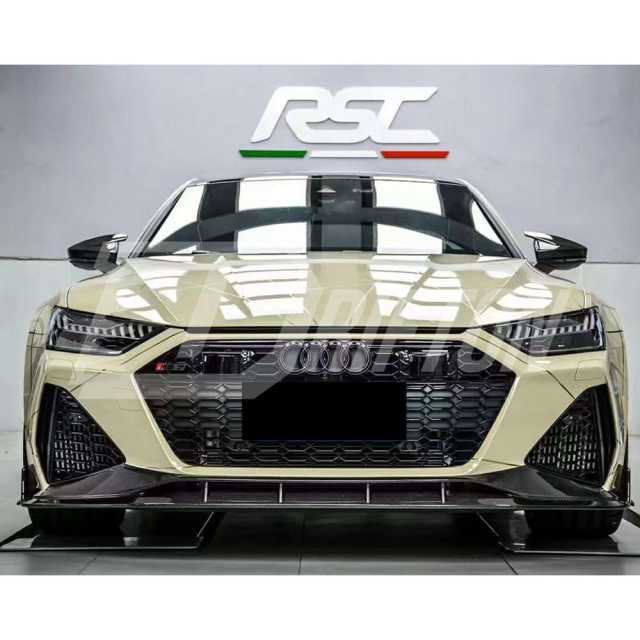 PT Style Dry Carbon Fiber Front Lip For Audi RS6 C8 RS7 2019-2022