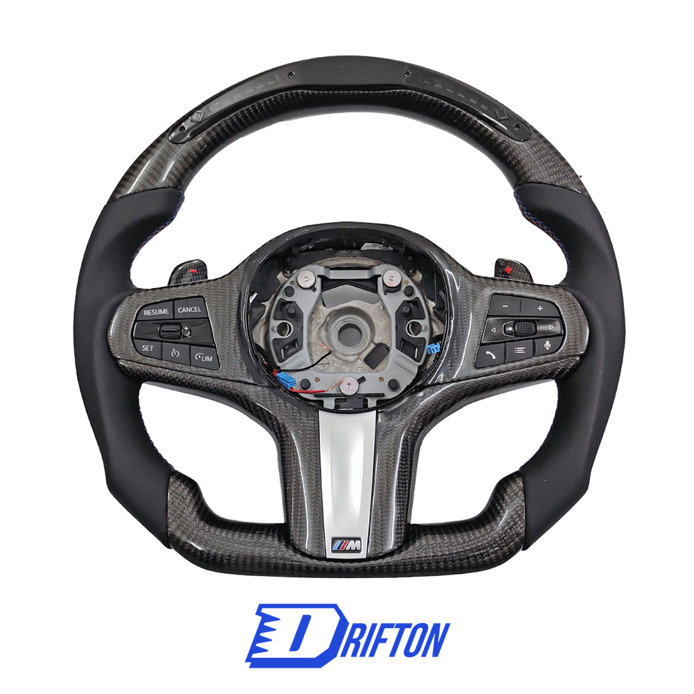 Carbon Fiber Steering Wheel With LED Light For BMW 5 Series G30 G38